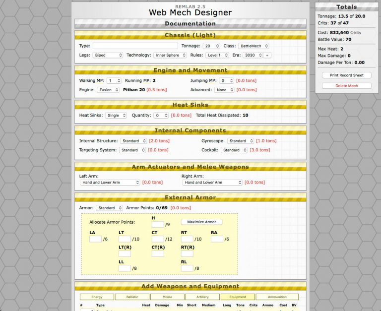 REMLAB Web Mech Designer – MarchTwenty